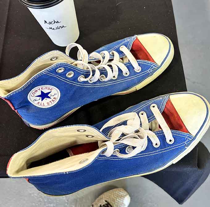 Well-worn Converse sneakers with stories to tell and miles already walked by their previous owner.