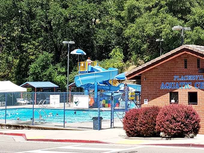 Placerville Aquatic Center offers summer fun with water slides that cool you down when foothill heat cranks up.