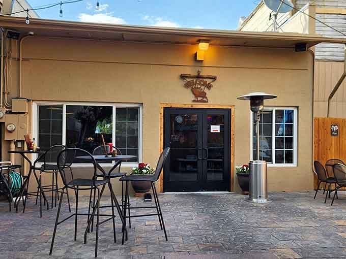 This inviting patio at Racks Bar and Grill promises cold drinks, good conversation, and zero percent chance of big-city attitude.