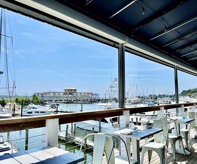 Waterfront dining with the drawbridge in view &ndash; this is the Connecticut postcard you didn't know you needed.