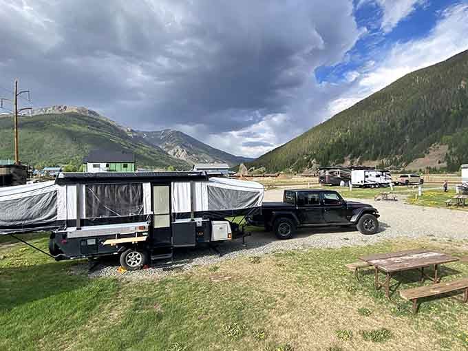 RV parks nestle into the valley floor, offering front-row seats to mountain drama that unfolds differently with each passing season and storm.