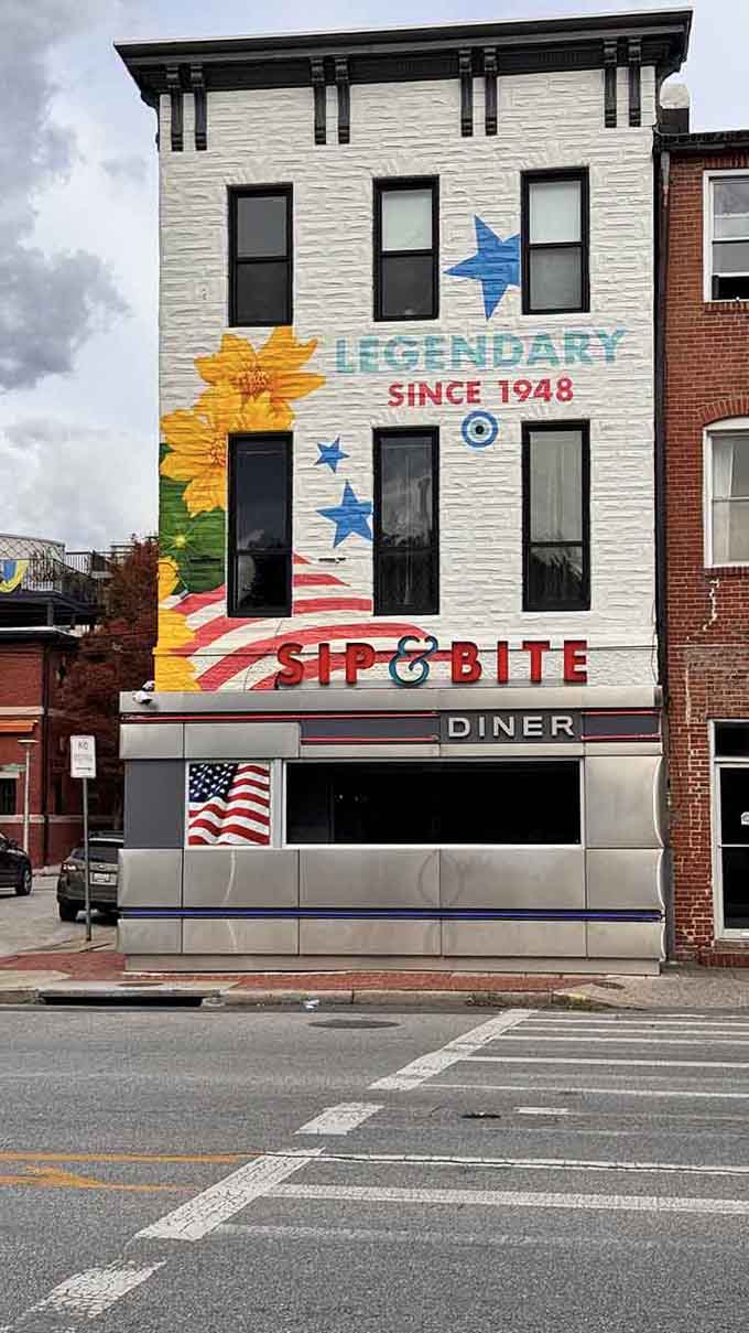 A colorful mural celebrates the diner's legendary status in Canton, visible proof that some institutions earn their stripes.