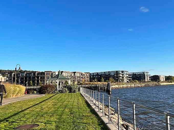 Ichabod's Landing boardwalk lets you stroll the Hudson shoreline where literary history meets surprisingly pleasant modern development.