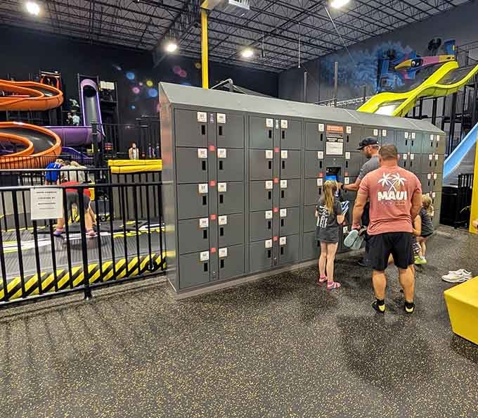 Lockers keep your stuff safe while you're busy rediscovering what it means to truly let loose inside.