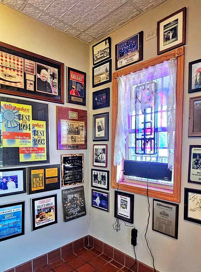 Walls covered in awards and accolades tell the story of decades spent perfecting the art of the butter burger.
