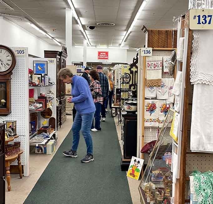 Fellow treasure hunters navigate the maze, each on their own quest for vintage gold.