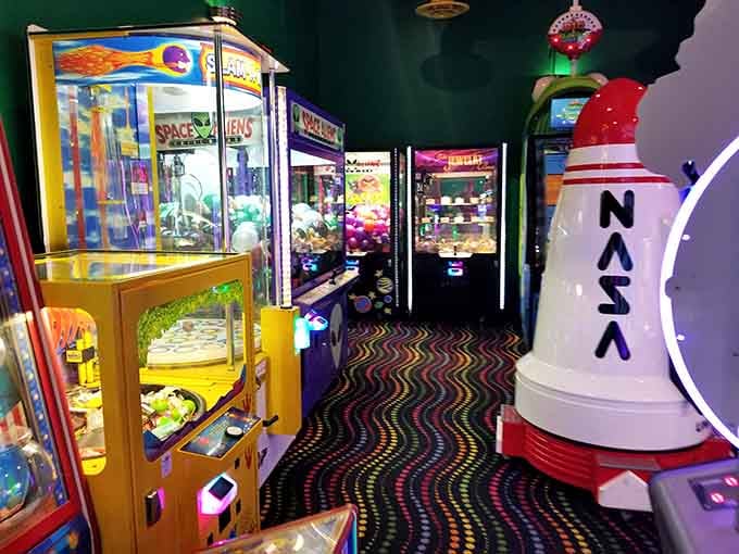 Classic arcade games and claw machines keep everyone entertained before, during, and after your meal.