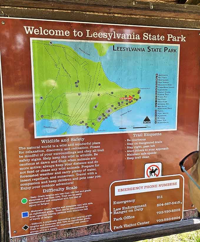 The treasure map to adventure. This trail guide reveals the park's hidden gems and reminds visitors that the best souvenirs are memories, not wildlife.