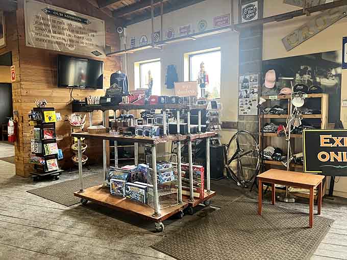 The gift shop offers everything from model trains to railroad memorabilia for the enthusiast you're about to become.