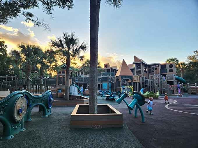 Golden hour at the playground transforms it into something magical, though your kids won't care about the lighting&mdash;they're too busy playing.