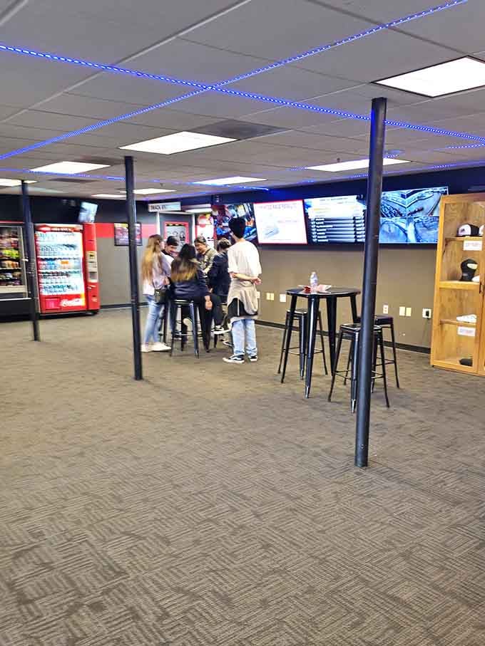 The lounge area where you'll relive every turn, every pass, and every near-miss with your fellow racers.