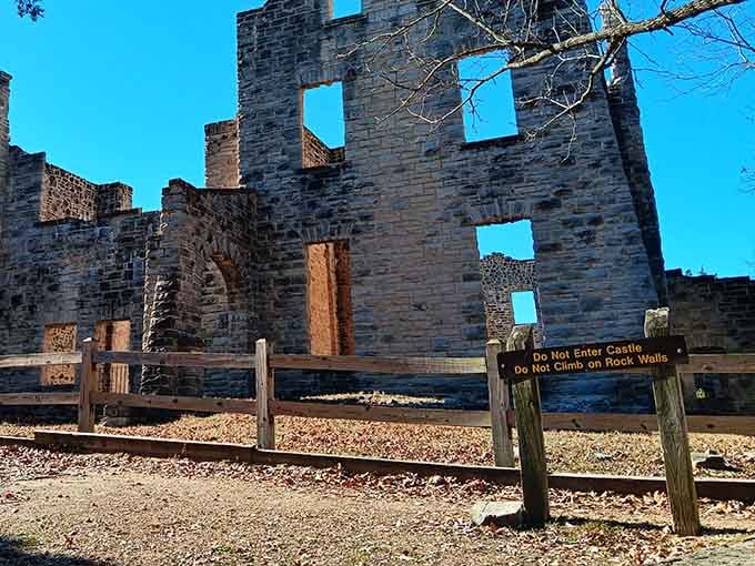 Safety signs keep you from climbing the walls, which is probably for the best since we're not all Spider-Man anymore.