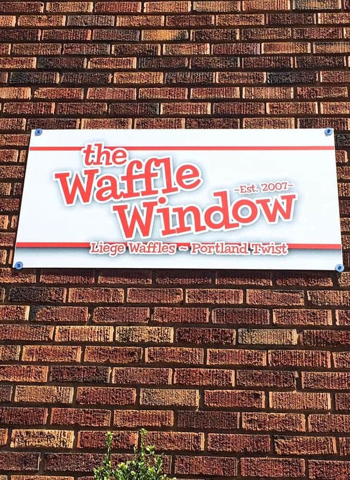 The sign promises Liege waffles with a Portland twist, and boy, do they deliver on that promise.