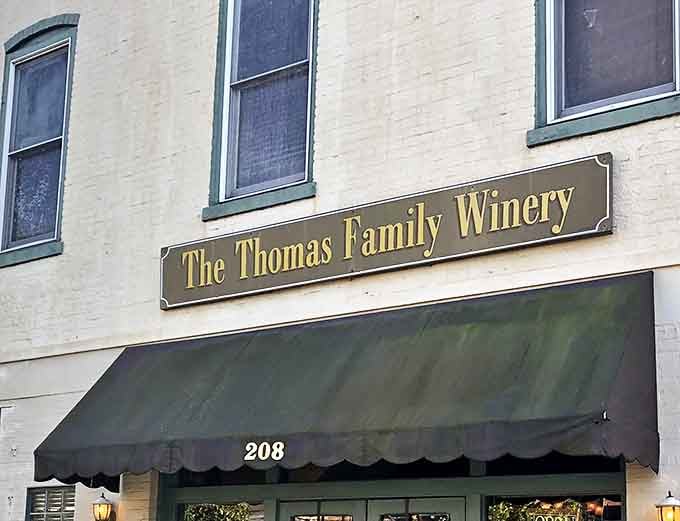 The Thomas Family Winery's understated elegance suggests they're more interested in what's in the bottle than flashy marketing gimmicks.