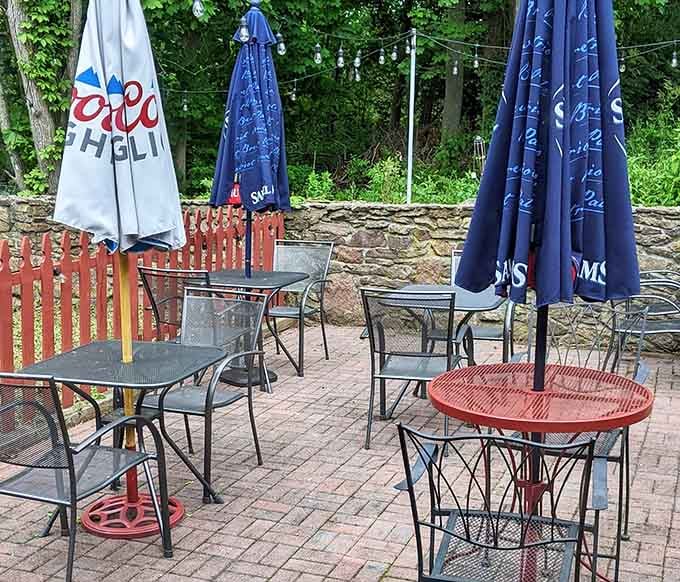 The outdoor patio offers fresh air dining when Connecticut weather cooperates, which happens more often than we admit.