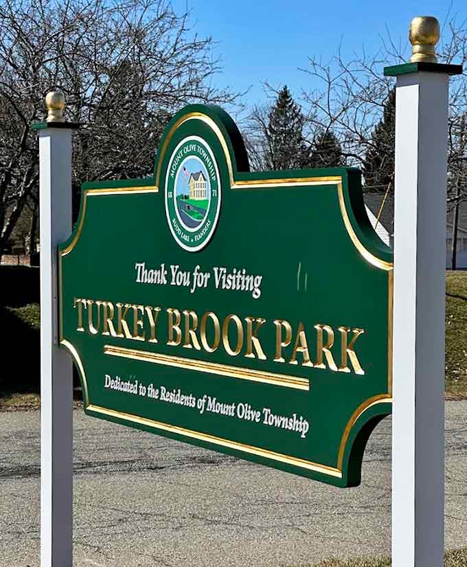 The welcoming sign promises good times ahead, and Turkey Brook Park absolutely delivers on that promise.