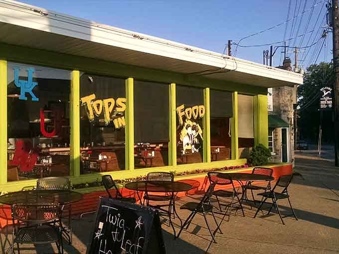 Outdoor seating lets you soak up sunshine while tackling a plate of Latin-inspired breakfast goodness under the awning.