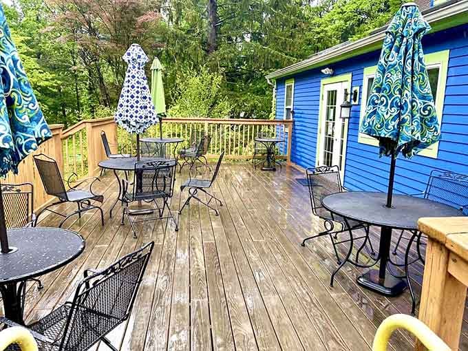The outdoor deck offers fresh air, comfortable seating, and a peaceful escape from everyday life.