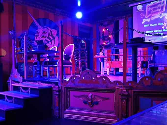 Even the stage area looks like it's ready to host the world's most interesting talent show.