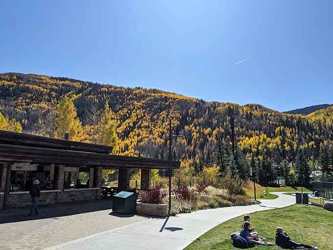 Ford Field offers open space where locals gather, proving that even resort towns need places for regular community life.