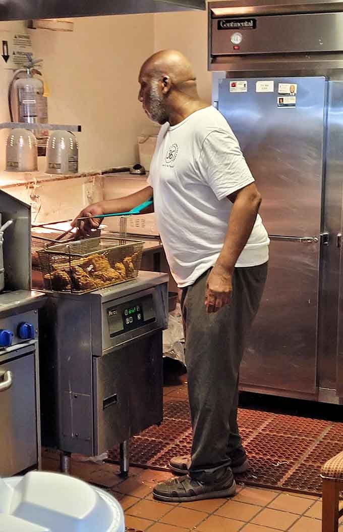 Behind the scenes where the real magic happens, one perfectly fried piece at a time.