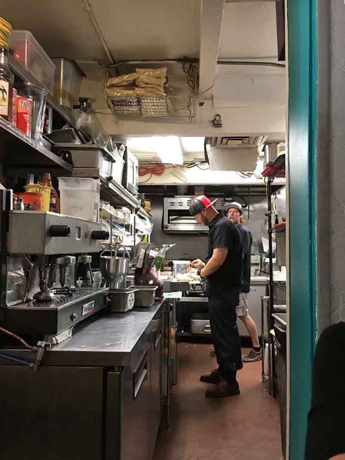Behind the scenes, the kitchen crew works their morning magic, turning simple ingredients into the potato masterpieces that dreams are made of.