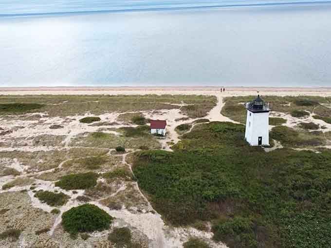 From above, you can see the full scope of this remote outpost at land's end.