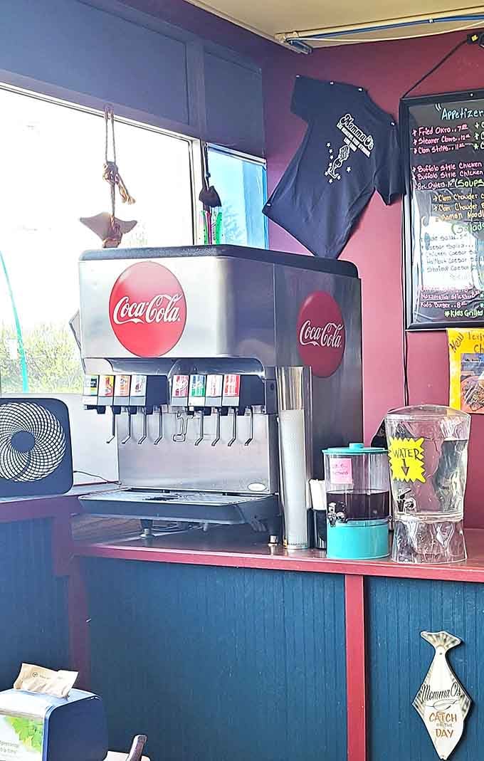 Self-serve soda means more time focusing on what matters: devouring every last morsel of that incredible Alaskan seafood.