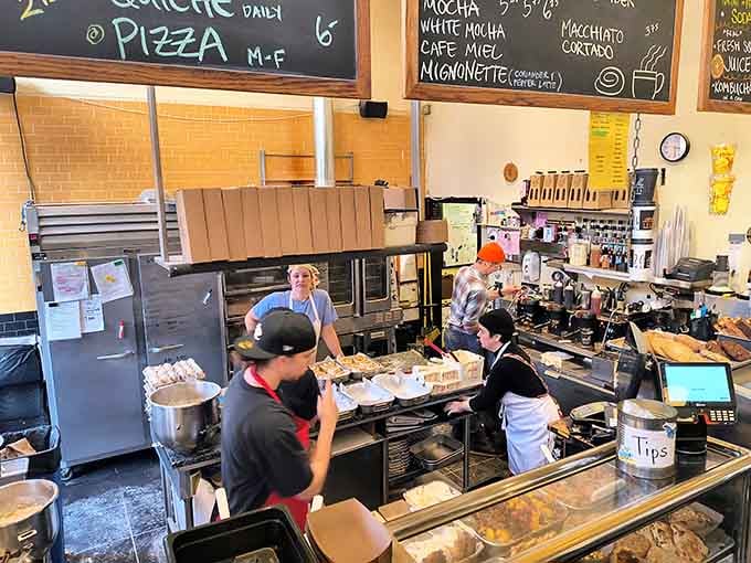 Behind the counter, the bakery team works their morning magic, turning simple ingredients into reasons to get out of bed.