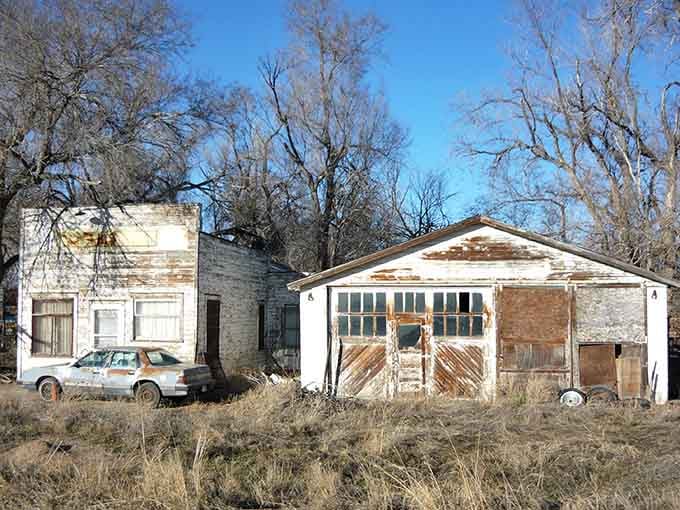 Not every building in Greeley is Instagram-ready—this weathered structure stands as a humble reminder of simpler, perhaps tougher times.