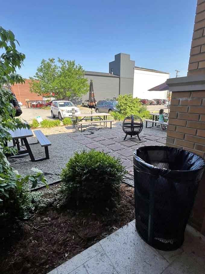 The outdoor patio offers a breath of fresh air with your burger—casual al fresco dining that makes every meal feel like a mini-vacation.