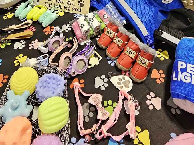 Even four-legged family members get bargains here. Those tiny dog boots might be the cutest thing you'll see all day.