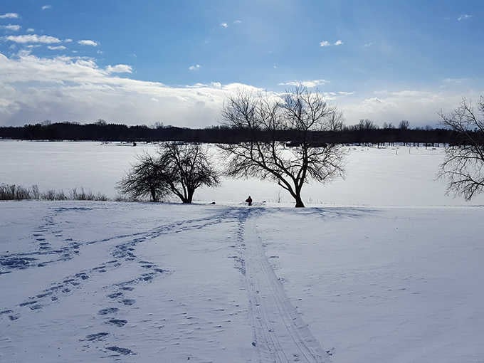 Winter transforms the lakes into a snow-globe landscape. Those tracks aren't just paths &ndash; they're invitations to explore.