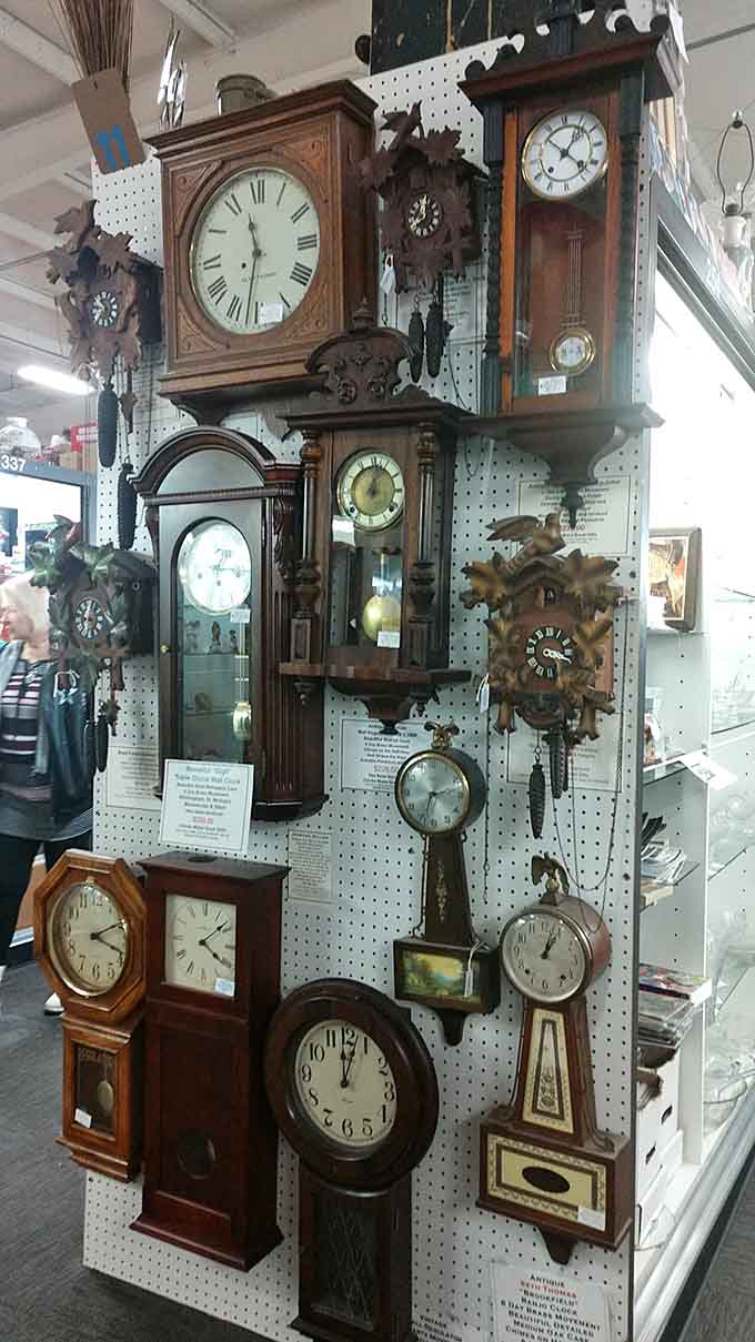 Enough timepieces to make you wonder if anyone actually knew what time it was back then.
