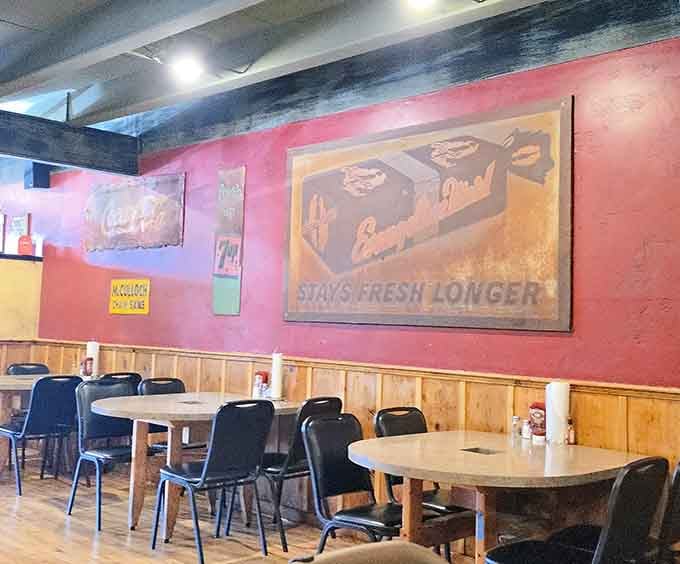 Vintage signs and colorful walls create an atmosphere as authentic and unpretentious as the food that keeps locals coming back.