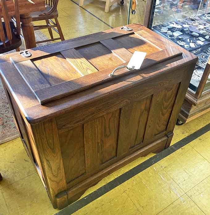 This sturdy wooden chest could have held anything from family heirlooms to pirate booty&mdash;or just last season's sweaters.
