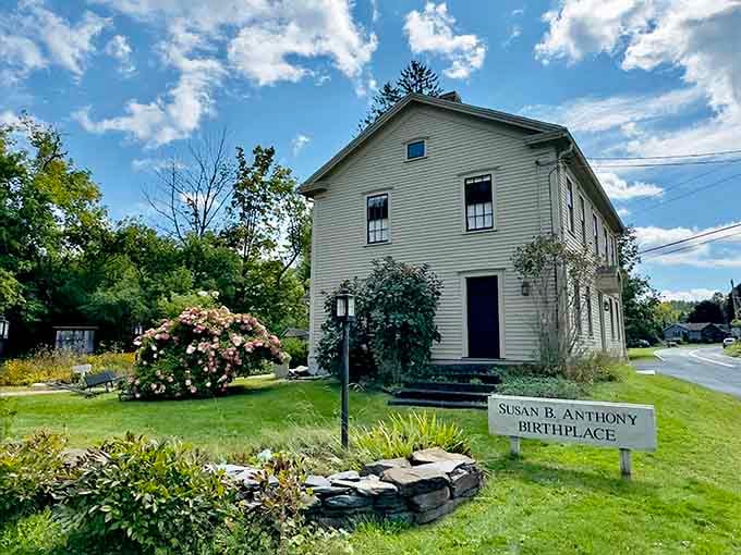 Susan B. Anthony's birthplace stands modest and unassuming, much like the woman who changed American history forever.