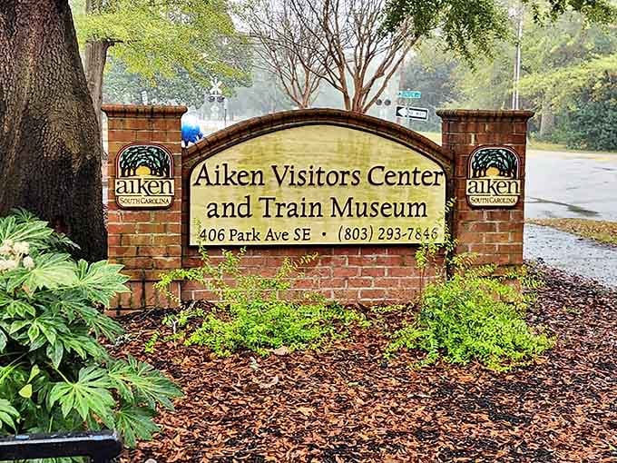 Clear signage welcomes you to discover Aiken's railroad heritage at this delightful downtown museum destination.