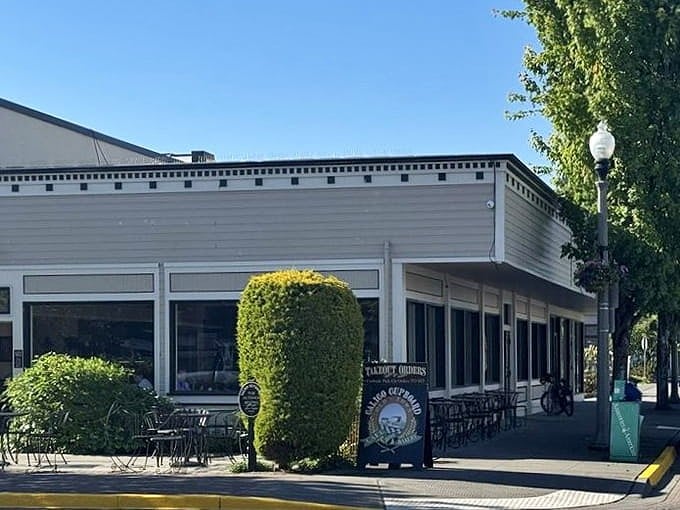 That classic storefront fits right into downtown Anacortes like it's been feeding hungry travelers since the beginning of time.