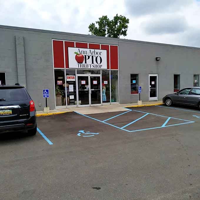 The welcoming storefront with its bright red signage and accessible parking makes stopping by easy for everyone in town.