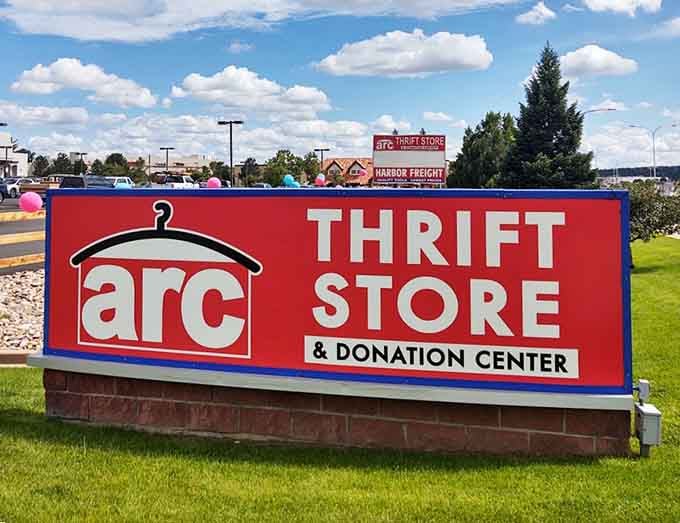 That welcoming sign out front practically screaming "Come spend less money and feel great about it!"