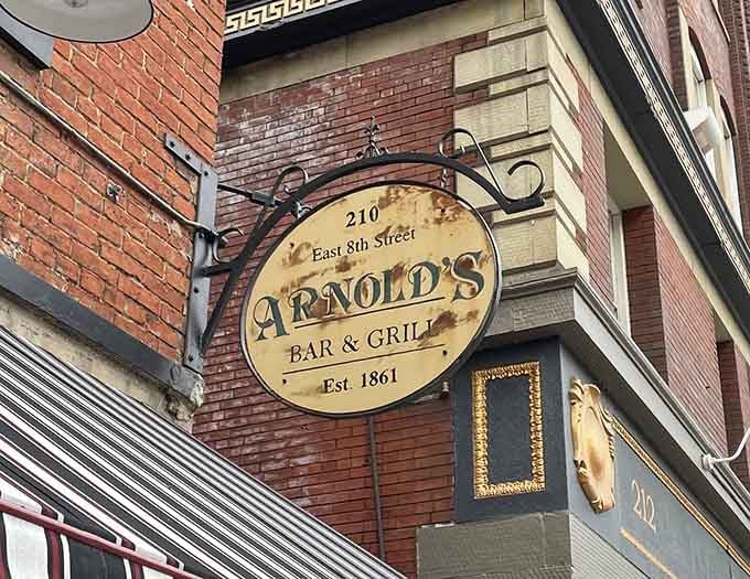 That sign announces Ohio's oldest bar with quiet pride, no bragging necessary when you've earned the title.
