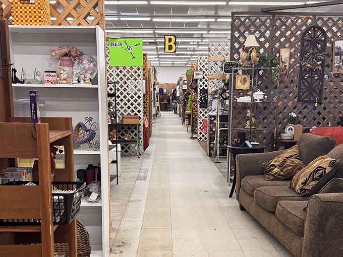 Endless aisles stretch into the distance, each turn revealing another booth packed with unexpected discoveries.