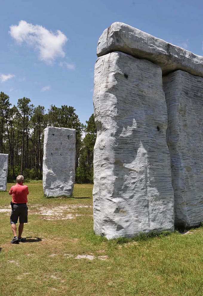 Human scale meets monument scale, reminding us why roadside attractions capture our collective imagination perfectly.