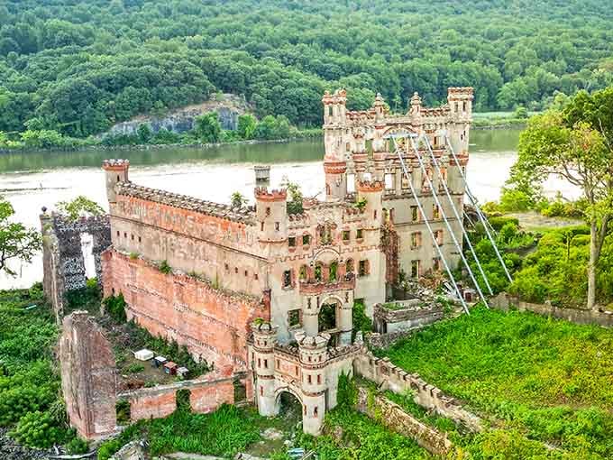 The aerial perspective reveals the island's compact size, proving you don't need acres to create something truly unforgettable and magical.