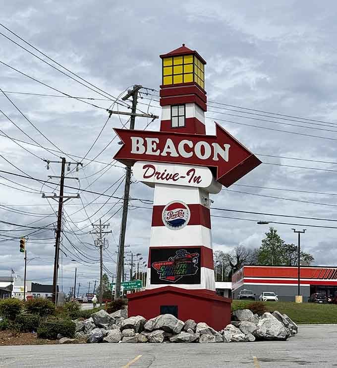 This sign doesn't just point to the restaurant, it points to happiness in edible form.