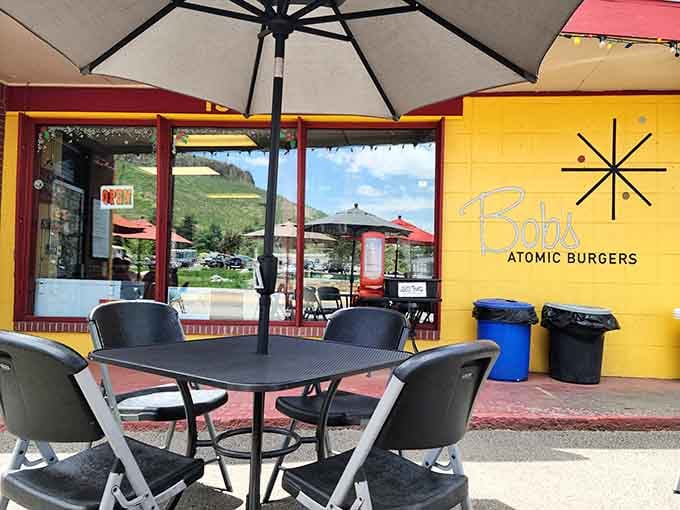 Outdoor seating with mountain views means you can enjoy your burger while Colorado's natural beauty provides the backdrop.