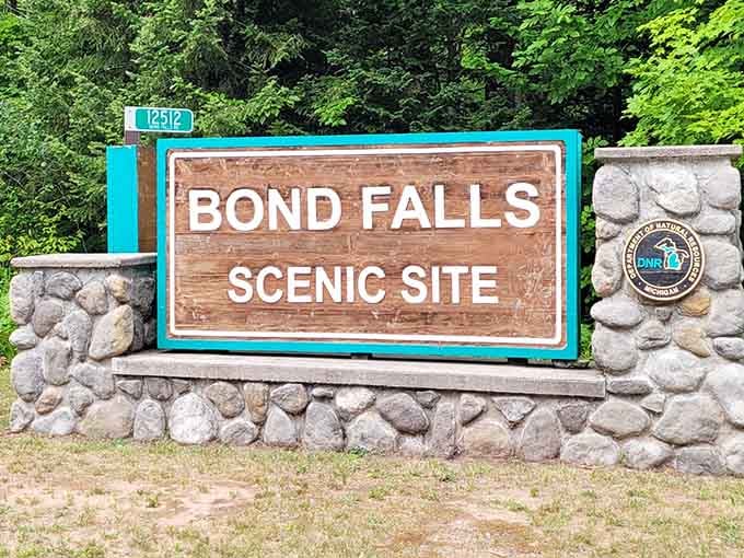 The official welcome sign marks your arrival at one of Michigan's most photogenic and accessible natural treasures.