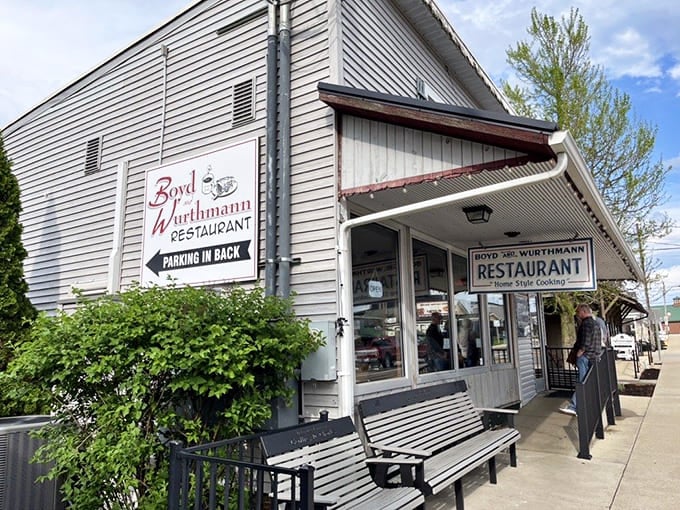 Outdoor seating for when you need fresh air with your pie, because even paradise needs a front porch.