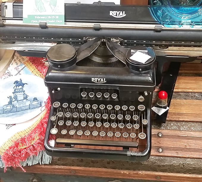A Royal typewriter that clacked out letters before autocorrect existed to save us from our spelling mistakes.